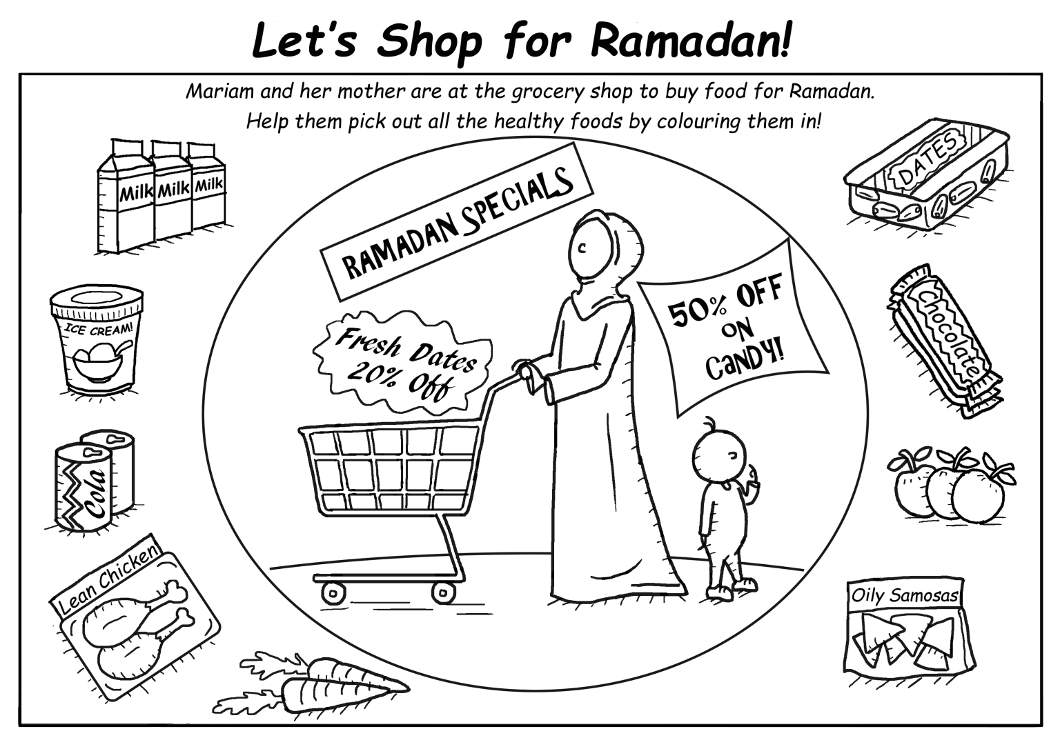 Ramadan Shopping – Islamic Activity Sheet – Islamic Comics